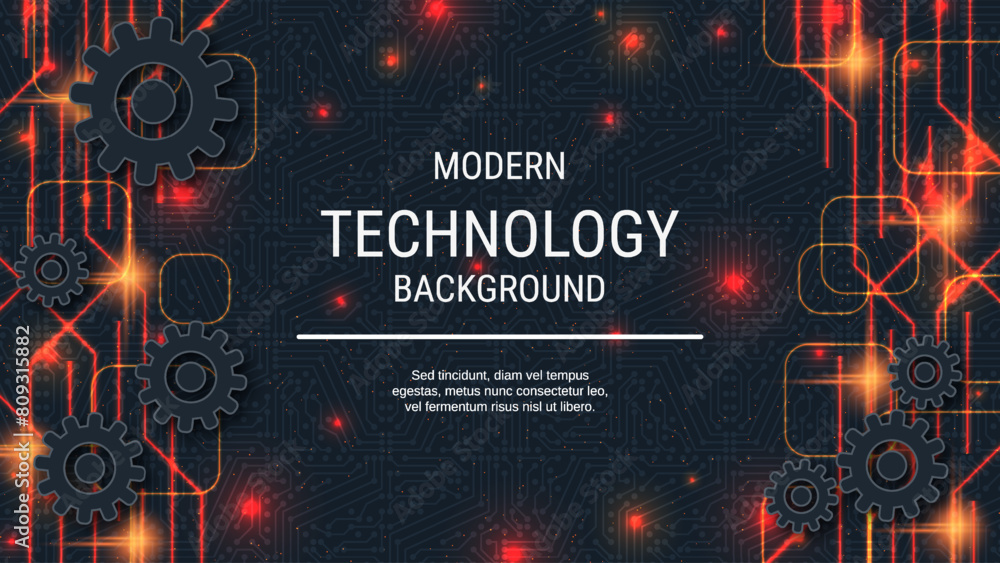 Modern technology style vector background. Design for presentation ...