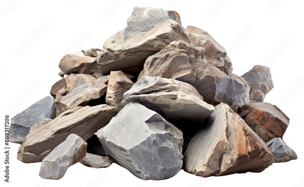 PNG Pile of broken stone mineral rubble rock. Stock Photo | Adobe Stock