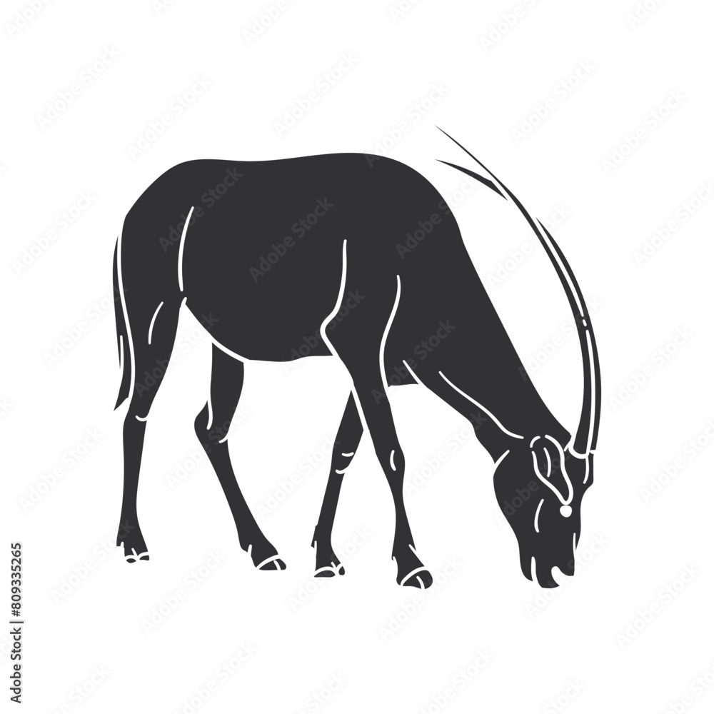 Oryx Icon Silhouette Illustration. African Animals Vector Graphic ...