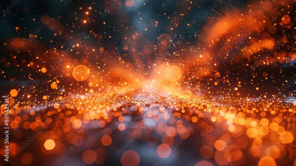 Vibrant 3D particles exploding in a dynamic array, ideal for energetic ...