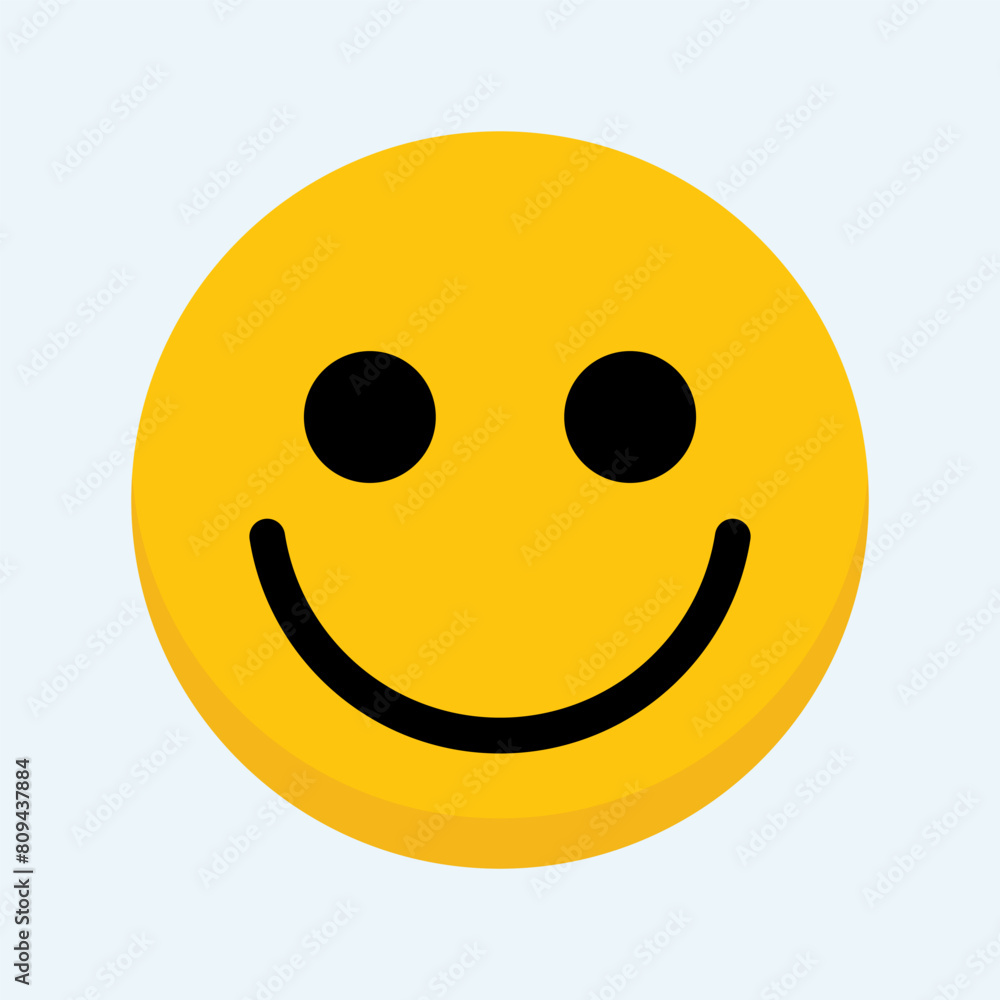smile emoticon flat vector illustration. face smiley icon emoticon ...