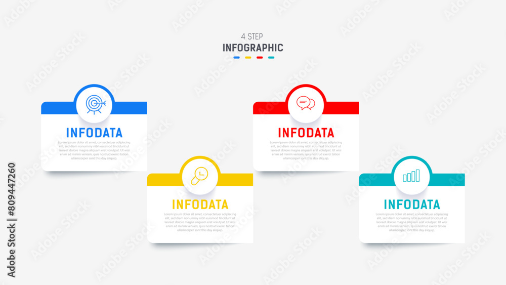 Four Step Infographic element design Vector template for presentation ...