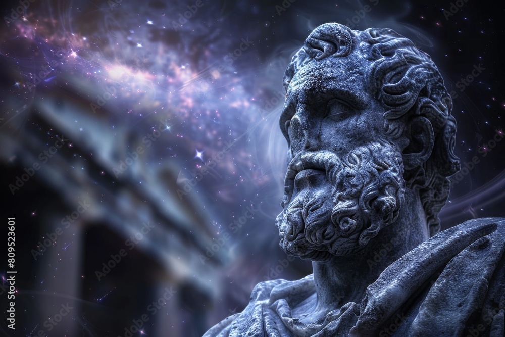 Abstract classic stoic ancient greek, roman sculpture. Portraying a ...