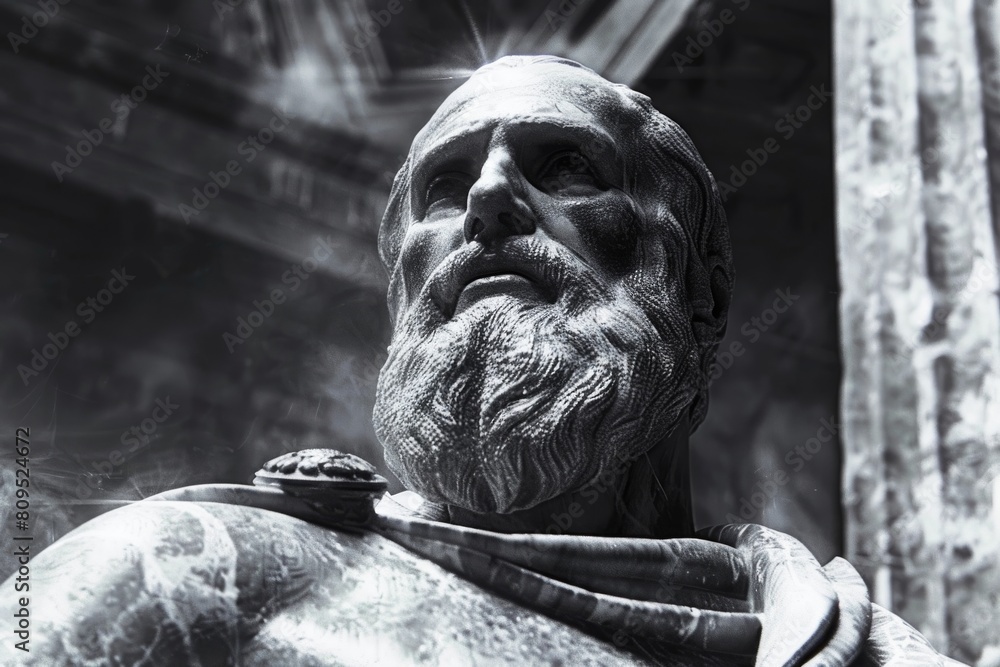 Abstract classic stoic ancient greek, roman sculpture. Portraying a ...