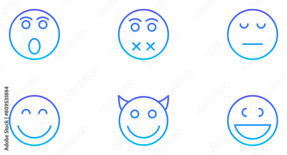 Smiley Face Emoji Smiley Line Gradient Icon pictogram symbol visual ...