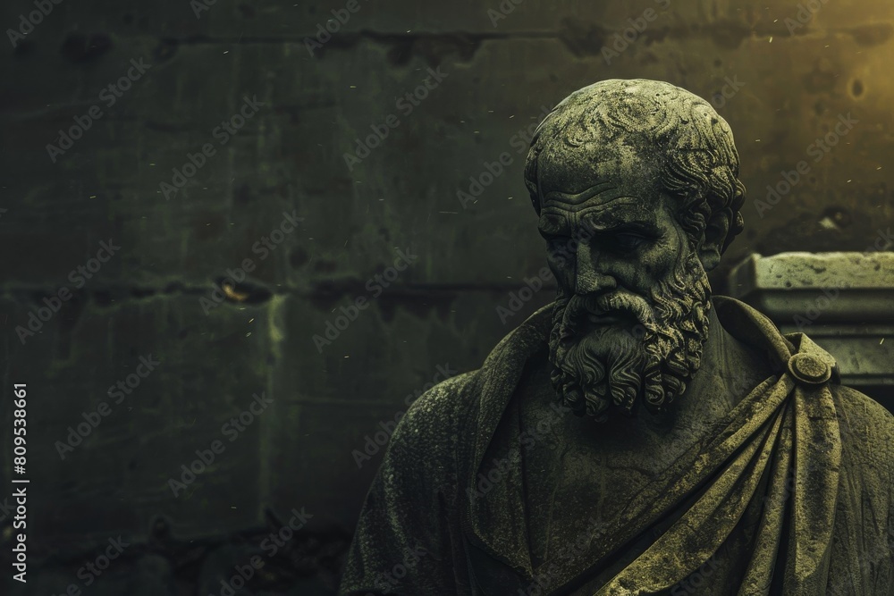 Abstract classic stoic ancient greek, roman sculpture. Portraying a ...