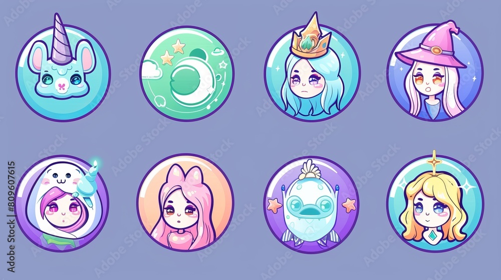 UI personages isolated UI graphic elements Modern set for gaming ...