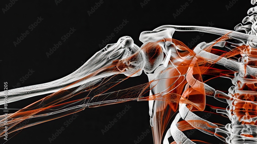 A diagnostic image of rotator cuff tears, showing ligament damage and ...