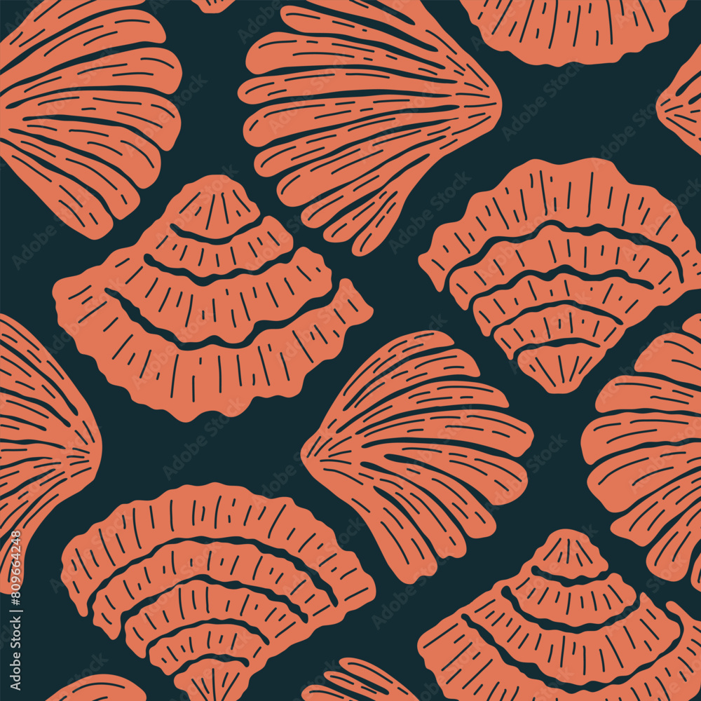 Colorful illustration of underwater world. Vector seamless pattern with ...
