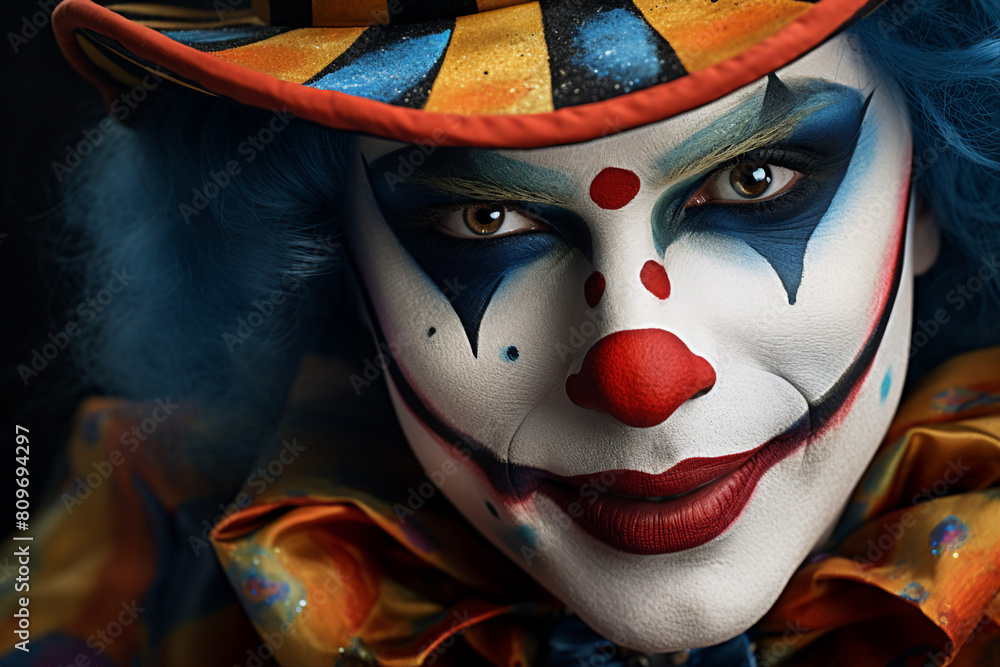 Generative AI image of funny and frightening circus actor actress ...