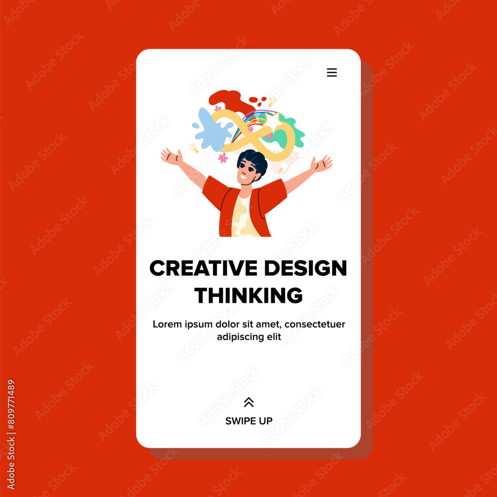 brainstorming creative design thinking vector. imagination ...