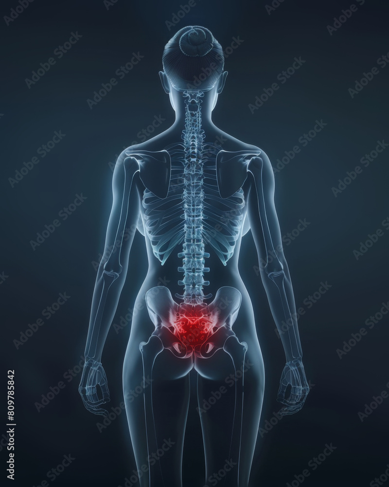Stock-Illustration „3D generated X-ray image of a fit female human body ...
