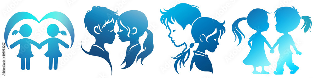 Children clipart collection, symbol, logos, icons isolated on ...