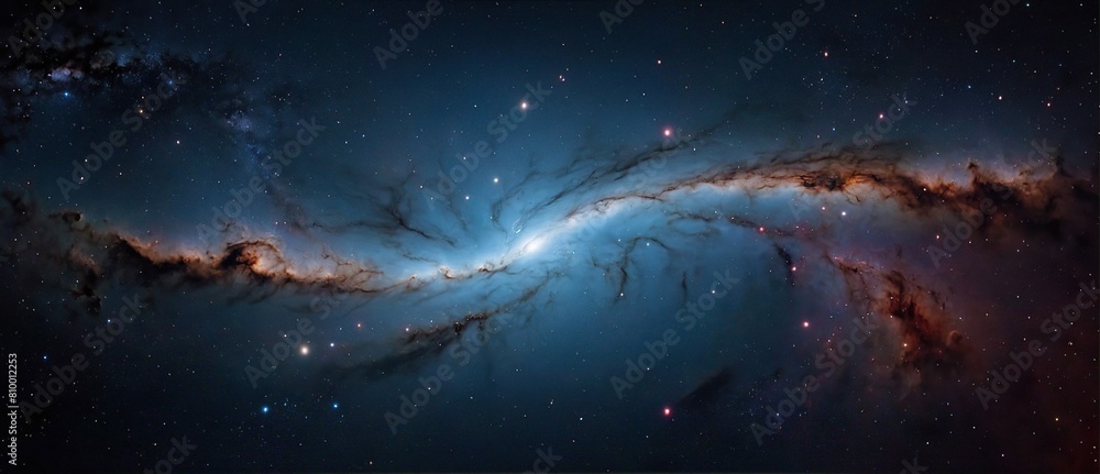 360 degree equirectangular projection space background with nebula and ...