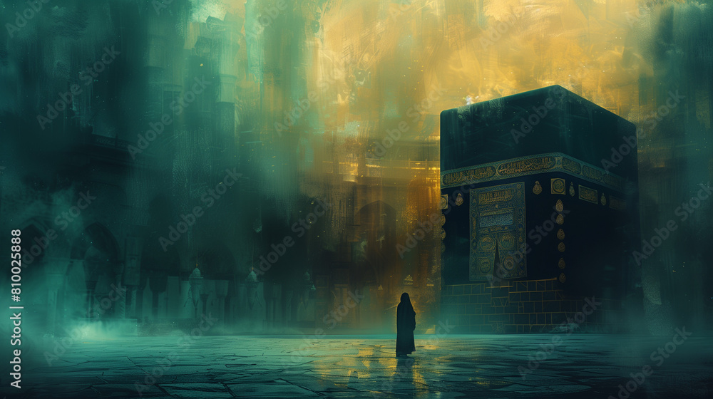 Abstract kaaba in mecca Stock Illustration | Adobe Stock