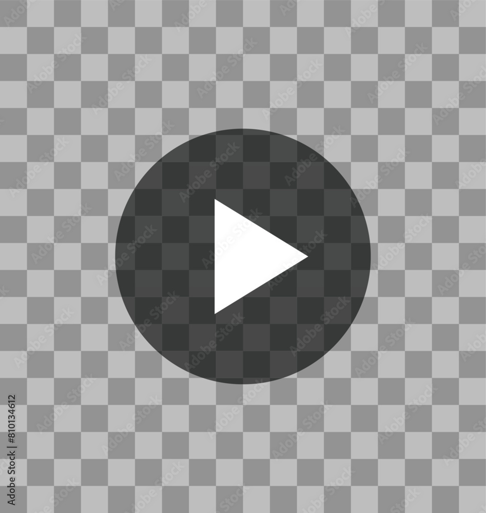Play button on transparent background. Video or music player user ...