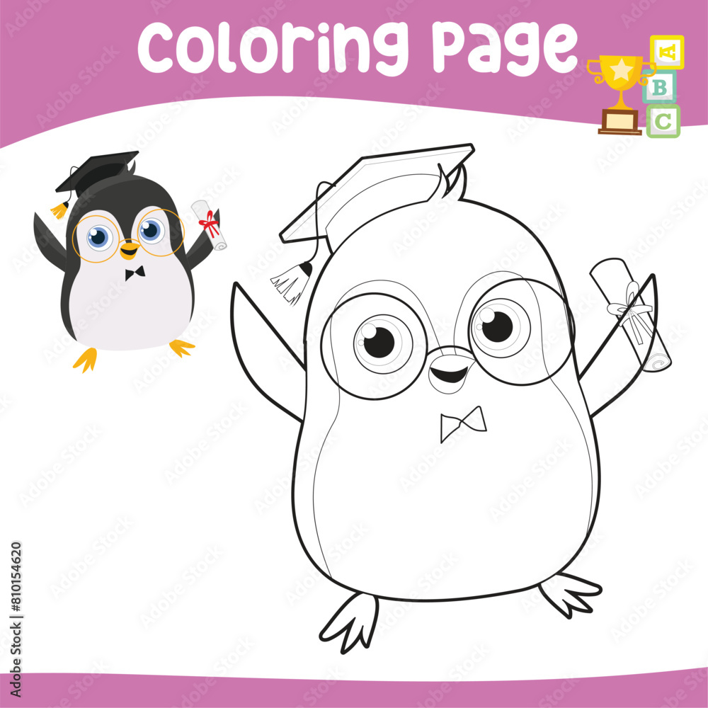 Vector de Stock Coloring worksheet page. Educational printable coloring ...