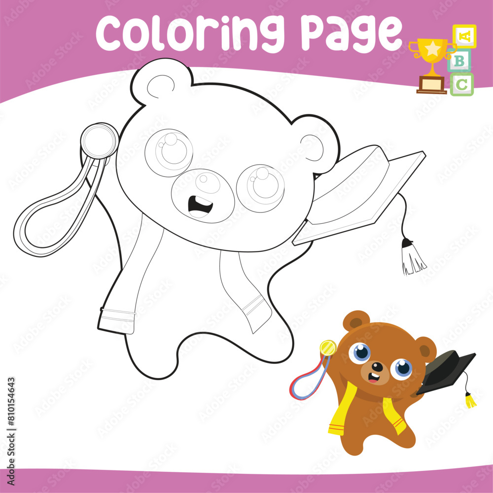 Stock-Vektorgrafik „Coloring worksheet page. Educational printable ...