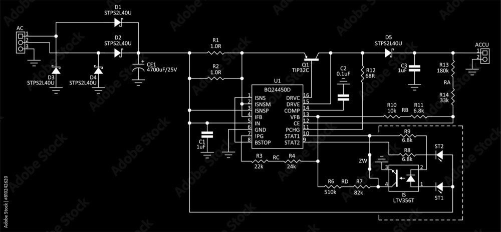 Schematic diagram of electronic device. Vector drawing electrical ...