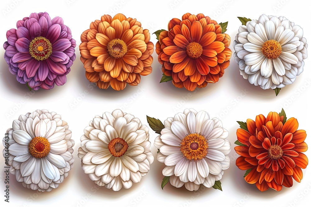 Botanical Accuracy: Hand-Drawn Clipart Flowers with Realistic Textures ...