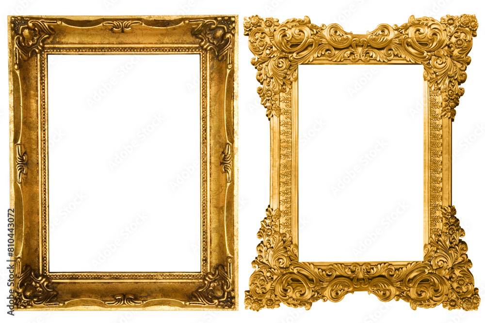 picture frame png , Set of golden frames - Isolated transparent PNG ...