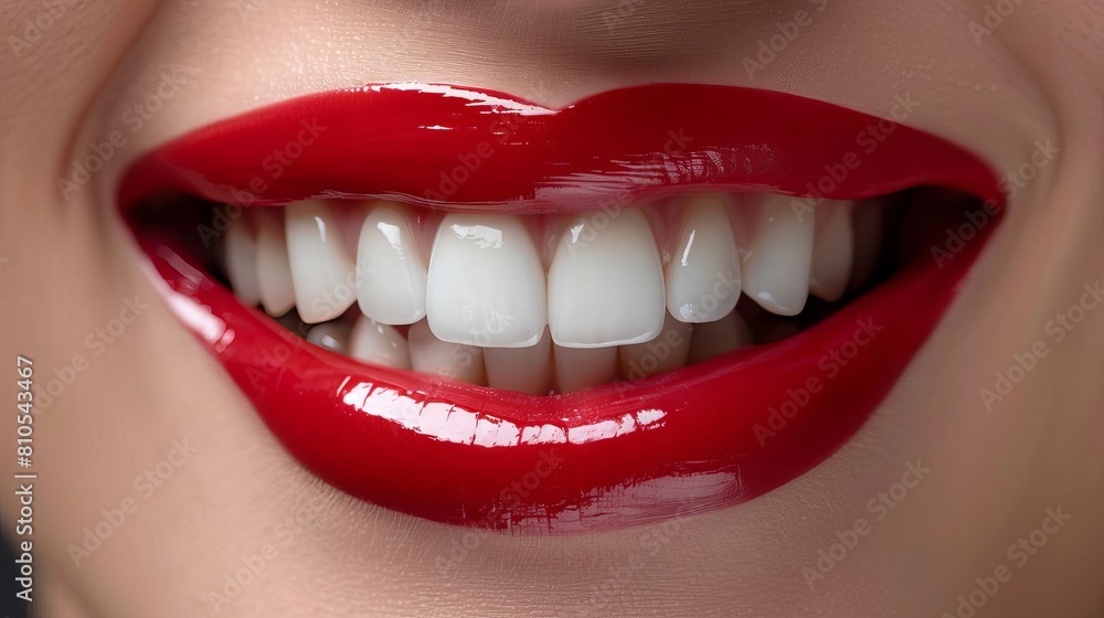 A creative visual metaphor of a woman's smile with her teeth as piano ...