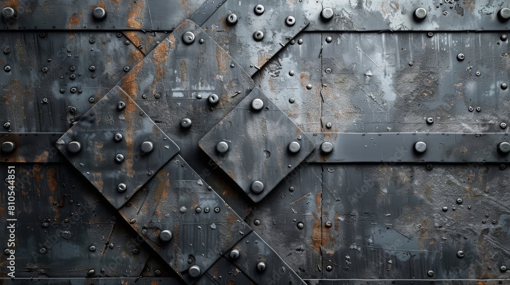 Rusted metal texture background with rivets. Stock Illustration | Adobe ...