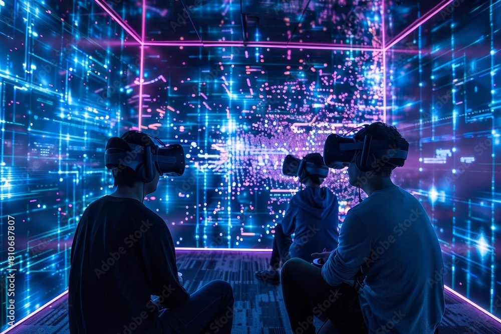 Virtual reality setup with multiple users in an immersive environment ...