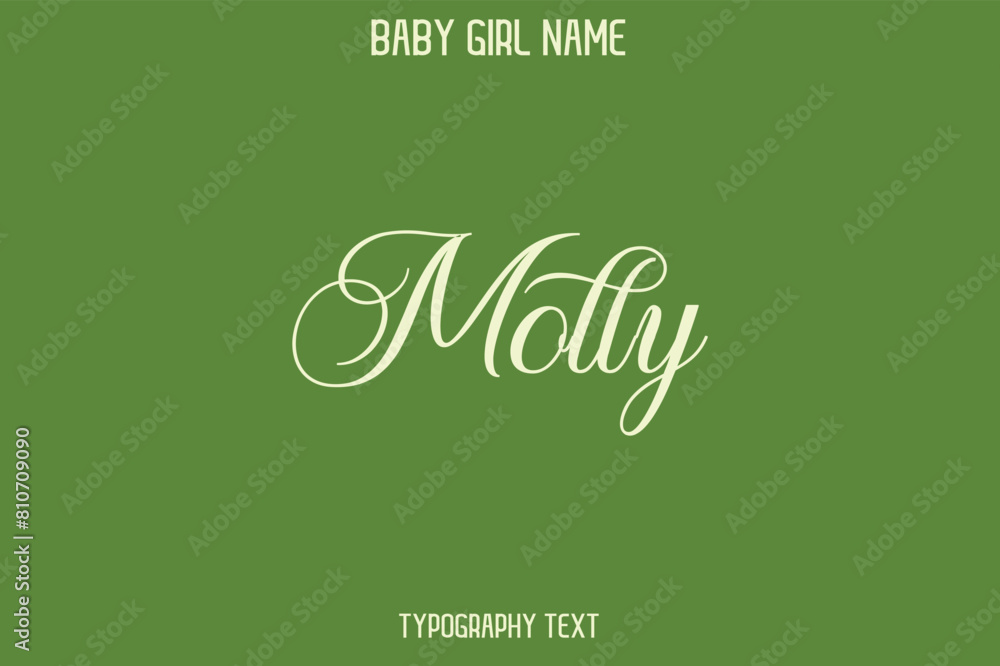 Molly. Baby Girl Name - Handwritten Cursive Lettering Modern Typography ...