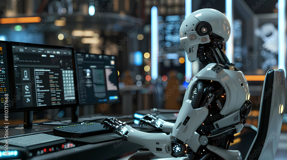 Digital representation of AI Artificial intelligence chatbot welded or ...