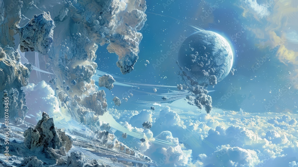 On a gas giant s habitable moon, floating organisms cluster in the ...