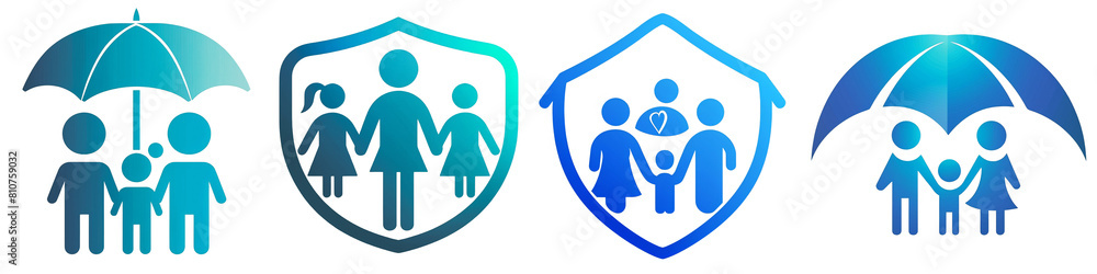 Family Insurance clipart collection, symbol, logos, icons isolated on ...