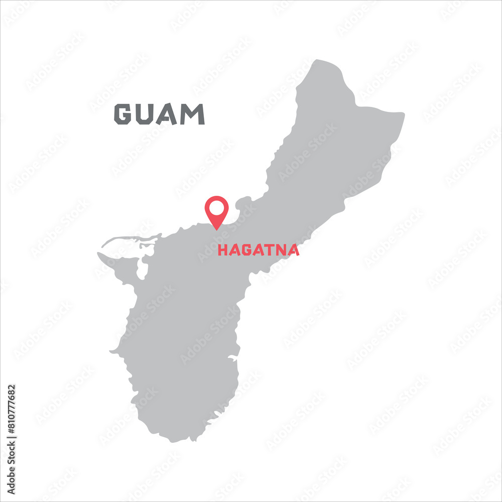 Vector de Stock Guam vector map illustration, country map silhouette ...