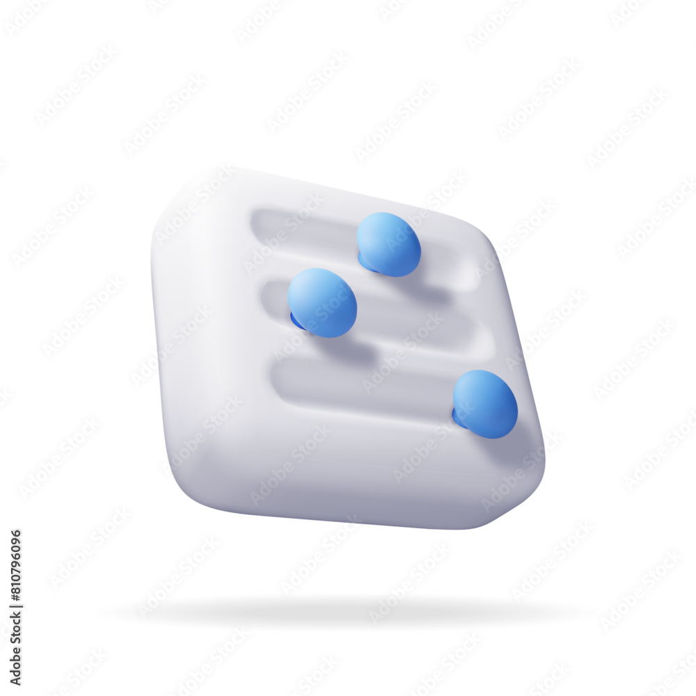 3D filter button icon isolated on white. Render settings slider symbol ...