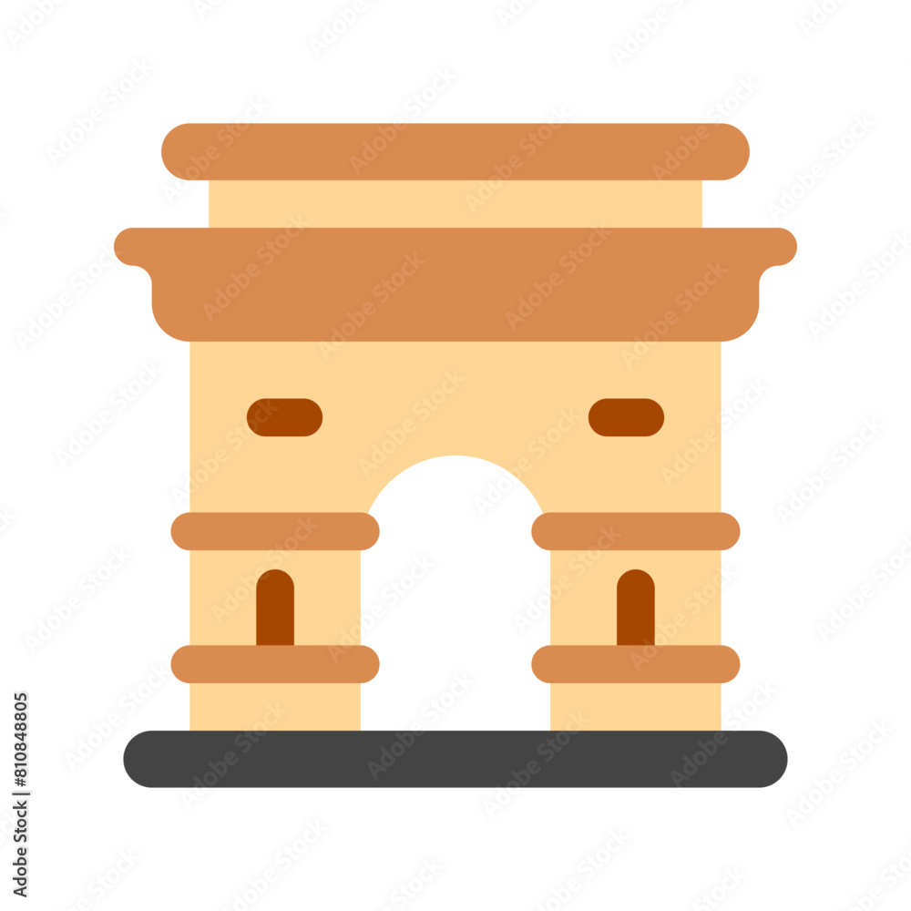 Editable gate, city, town, tunnel vector icon. Landmark, monument ...