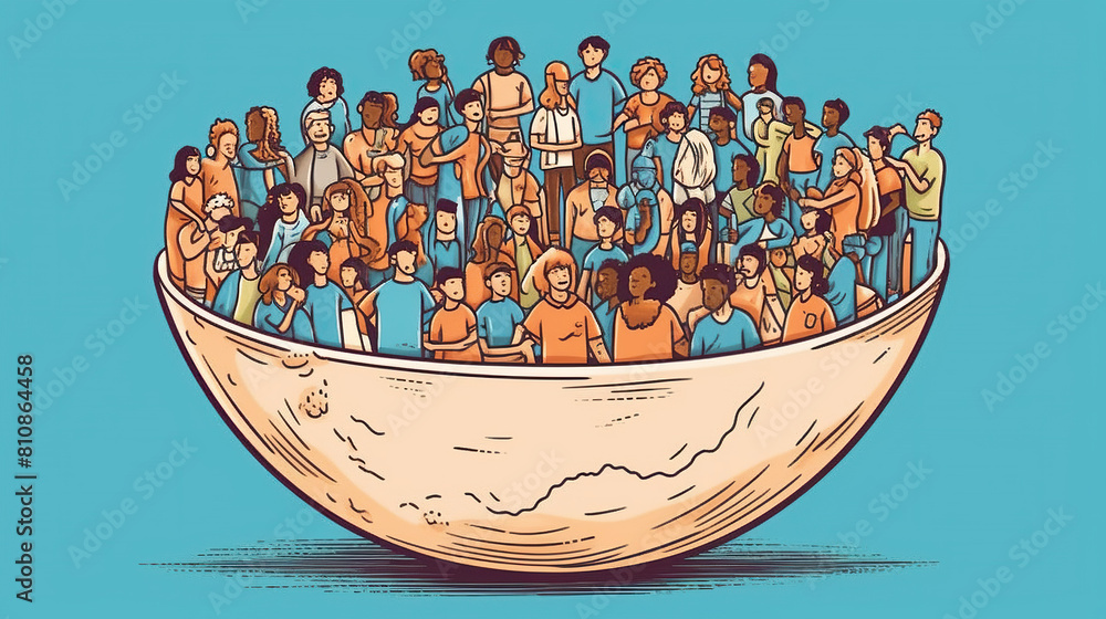 Illustration Stock World Population Day Concept, 11July. watercolor ...