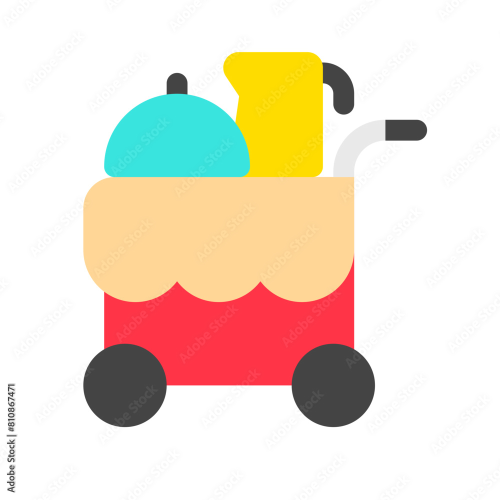 Editable food trolley, room service, food cart vector icon. Part of a ...