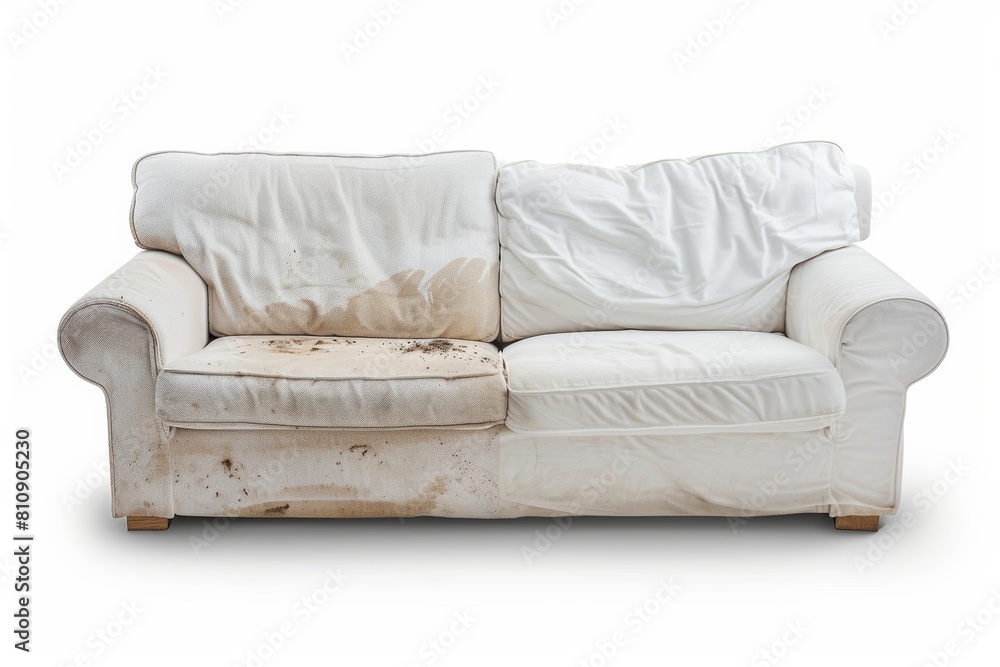 side by side comparison of the room with couch before and after ...