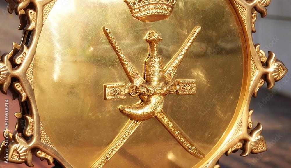 Regal Gold Shield with Emblematic Sword and Crown. A Symbol of Royalty ...