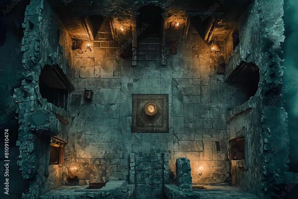 DnD Battlemap aerial, view, top-down, battlemap, intricate, layout ...