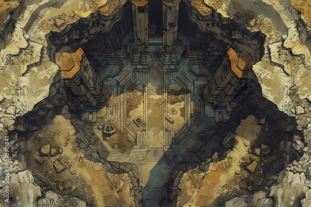 Ilustración de Stock DnD Battlemap catacombs, battle, map, fantasy, rpg ...