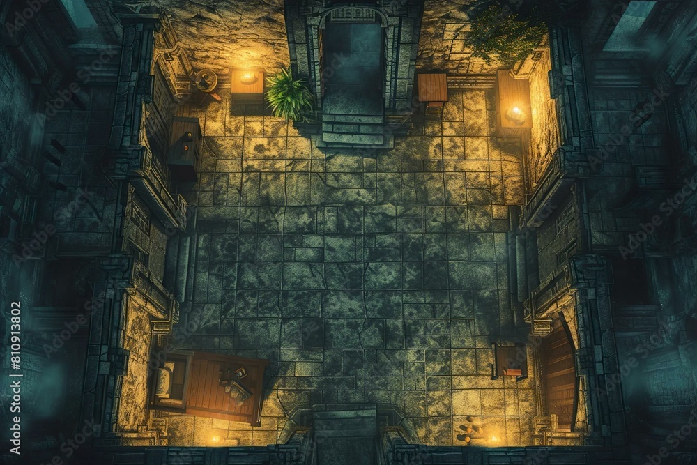 DnD Battlemap corridor, battle, map, roleplaying, games, seo Stock ...