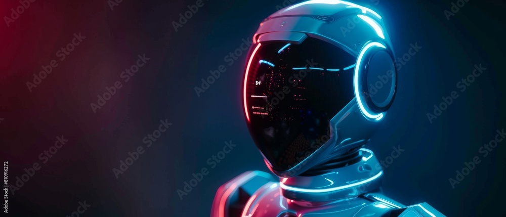 The artist renders a humanoid robot that interacts with cloud computing ...