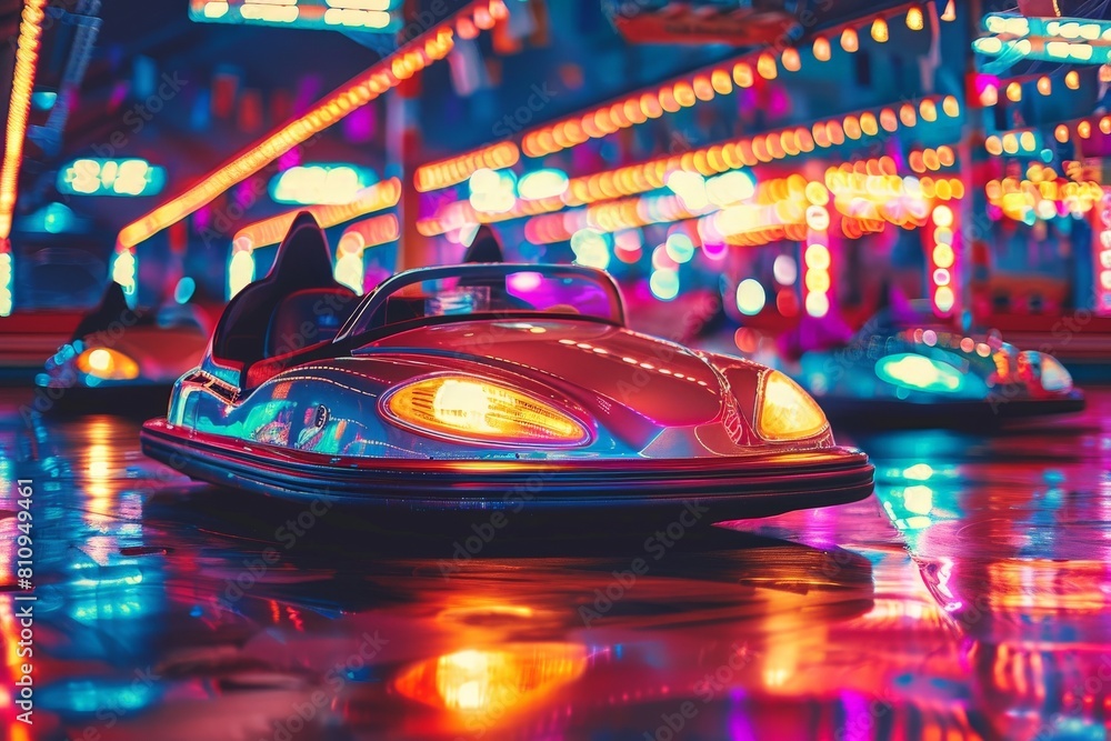 Group of people driving go-carts at racing track. Beautiful simple AI ...