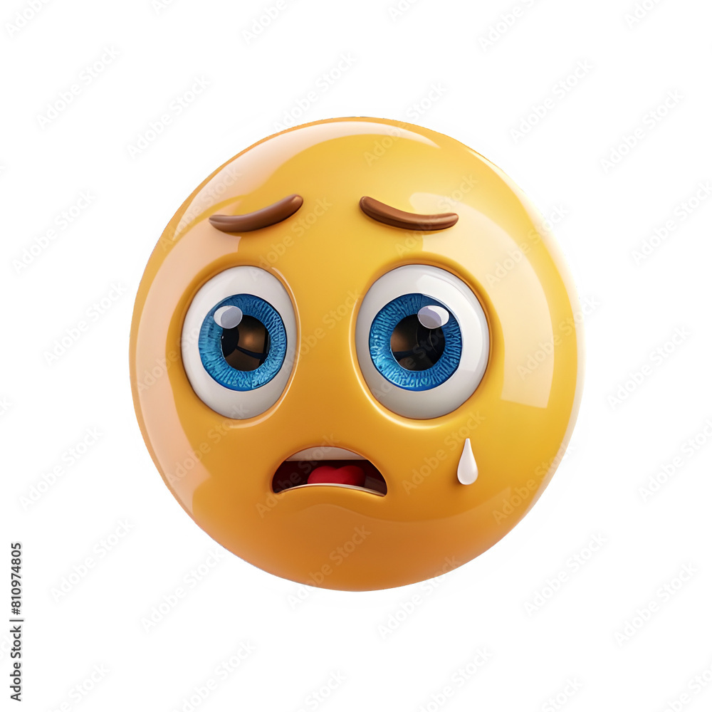 the emoji of the crying face with open eyes, png transparent background ...