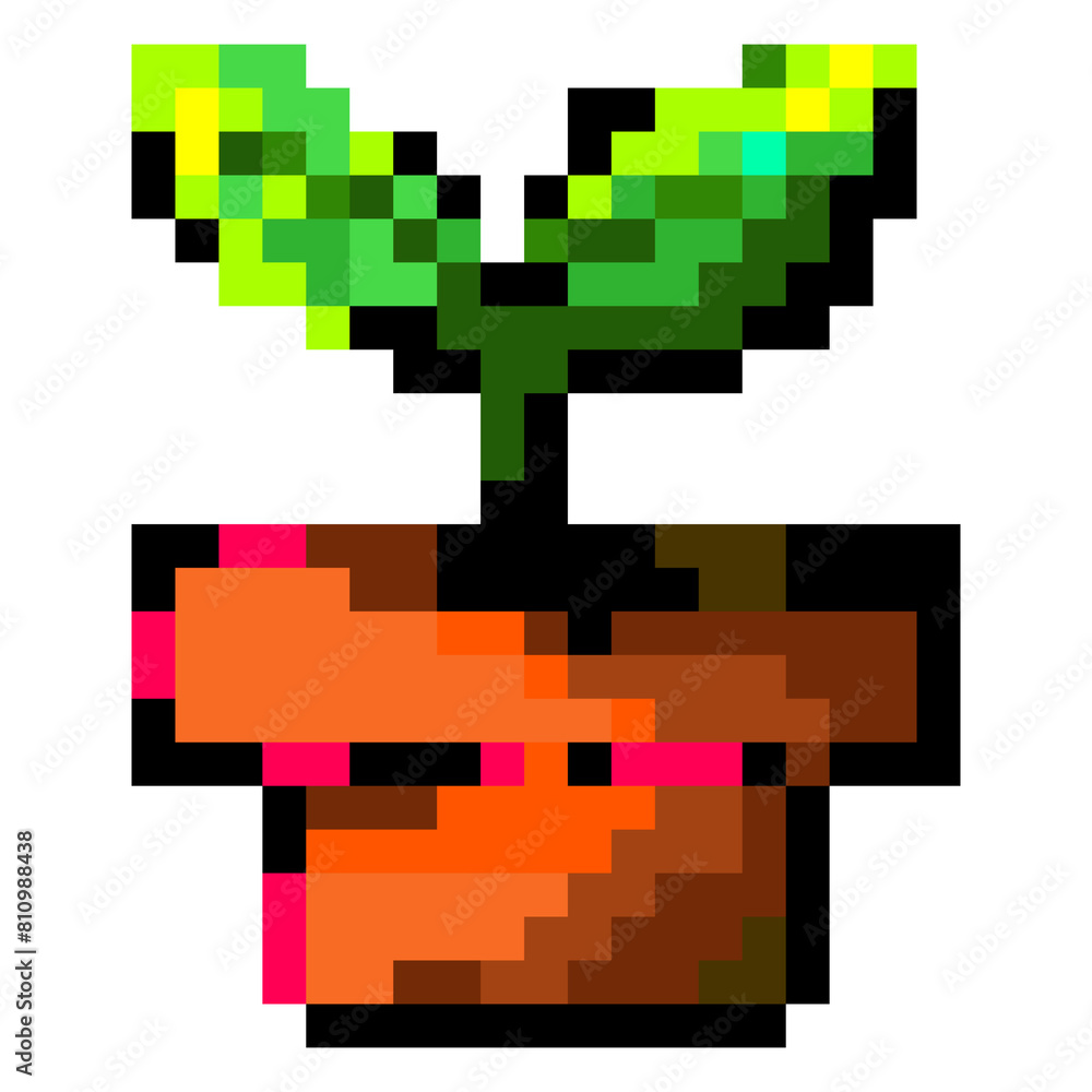 pixel art - plant icon (png) Stock Illustration | Adobe Stock