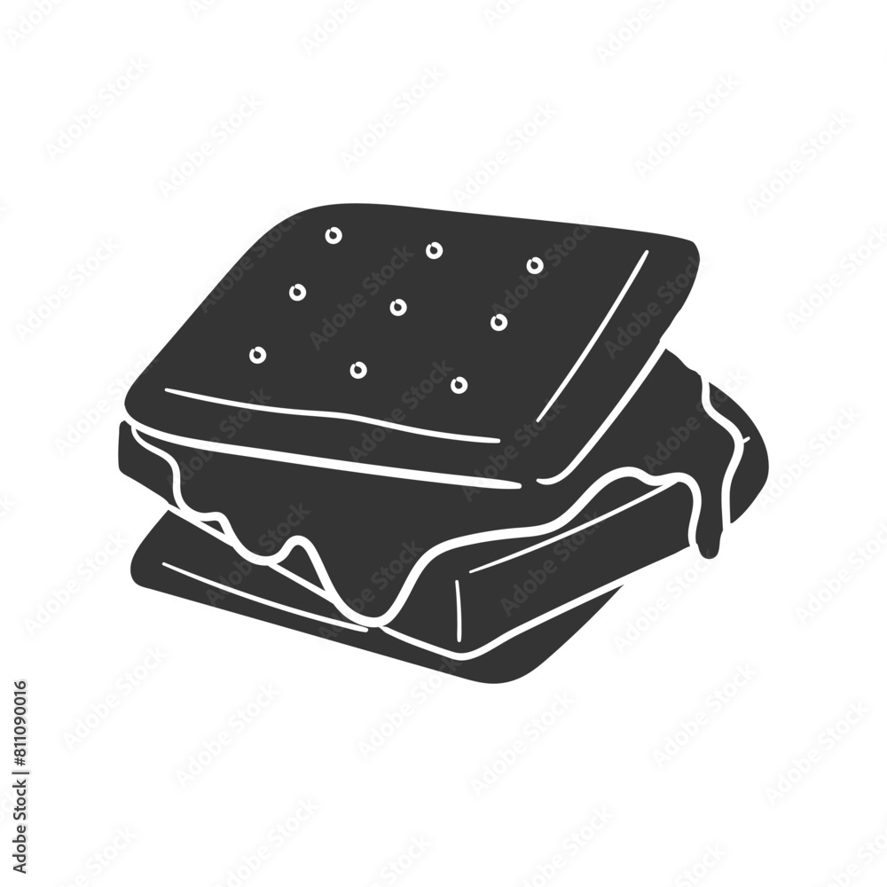 Marshmallow Sandwich Icon Silhouette Illustration. Food Vector Graphic ...