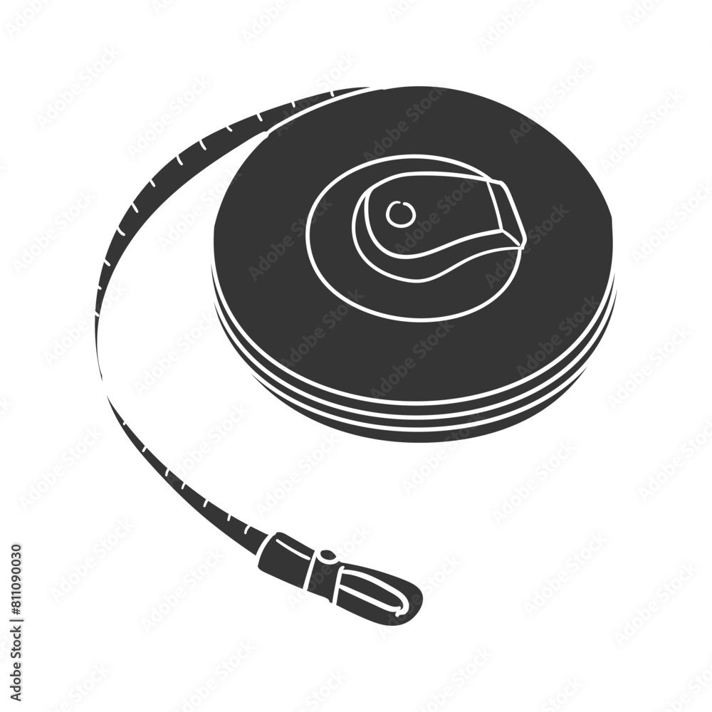 Measuring Tape Icon Silhouette Illustration. Tools Vector Graphic ...