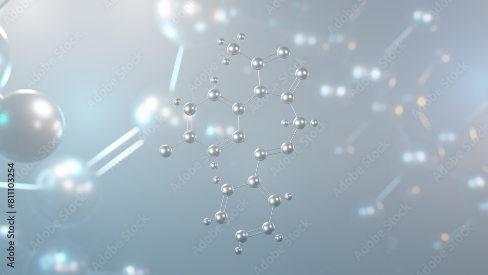 alprazolam molecular structure, 3d model molecule, tranquilizer ...