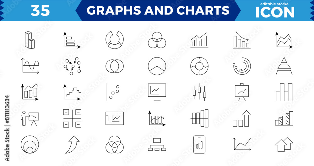 Image vectorielle Stock Growing bar graph Pixel Perfect icon set. Graph ...